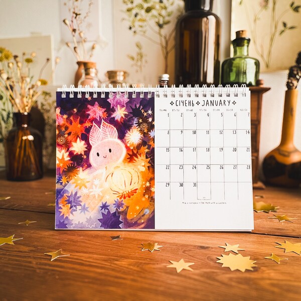 Desk Calendar With Stand - Etsy