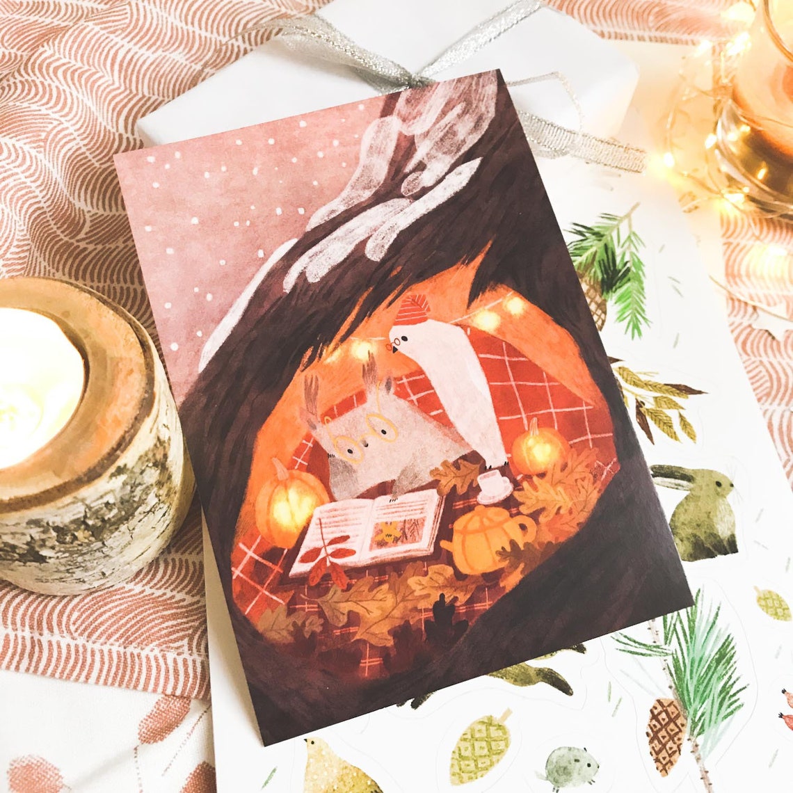 Cozy Reading Postcard Cute Card Book Lover Gift Postcard - Etsy