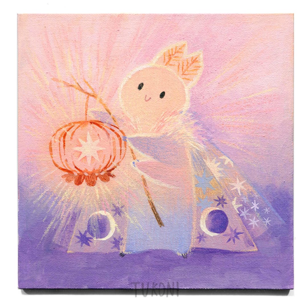 Lantern Lighter Moth, Original Artwork, Acrylic Painting, One of a Kind ...