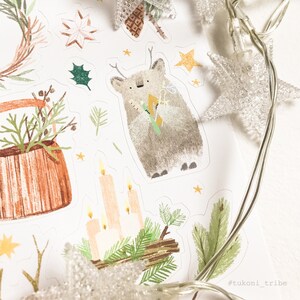 Oak and Holly Tree Spirit Sticker Christmas Sticker Set New Year ...