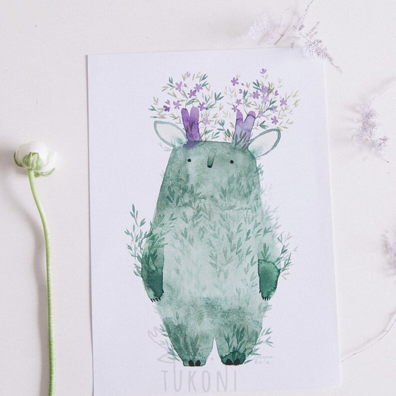 Meadow Tukoni Print Children Illustration Nature poster | Etsy