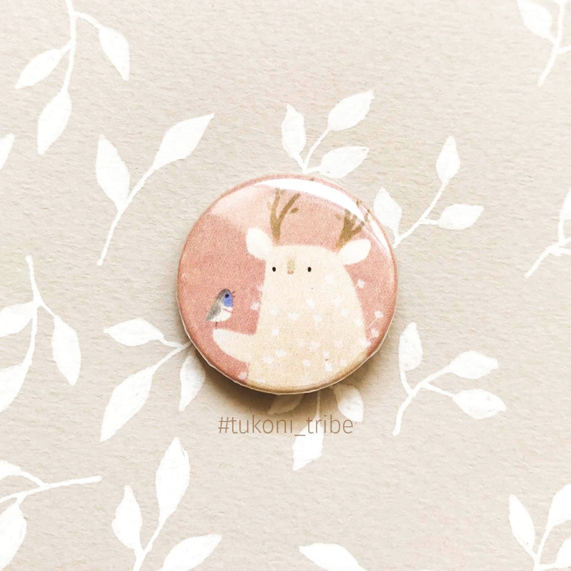 Cute Animal PIN Button Budge Animal Button Deer Pin Forest Budge Bird ...