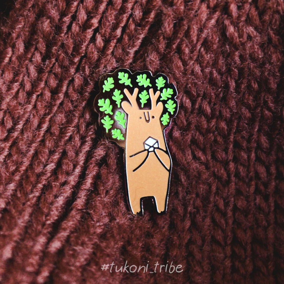 Oak Tree Enamel Pin, Cute Tree Pin, Tree Lover Gift, Envelope Pin Badge ...