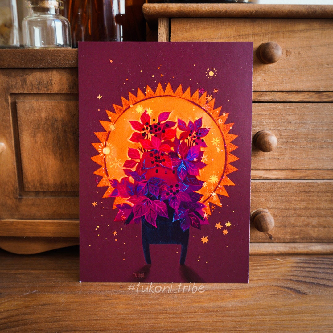 Postcard Grape Tukoni, Autumn Forest Art, Tree Spirit Card, Greeting ...
