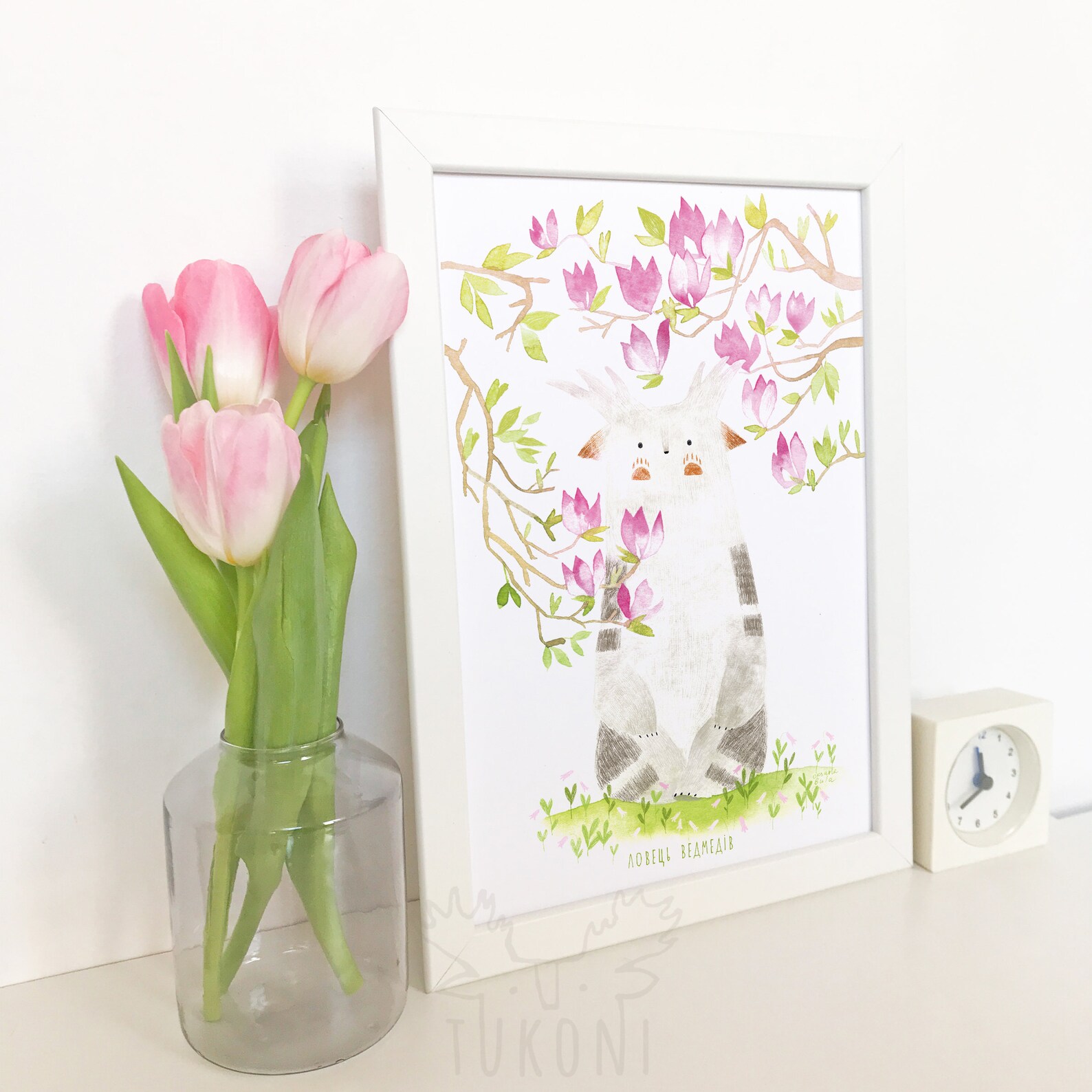 Magnolia Art Print A4 Magnolia Poster A3 Animal Poster Flower - Etsy