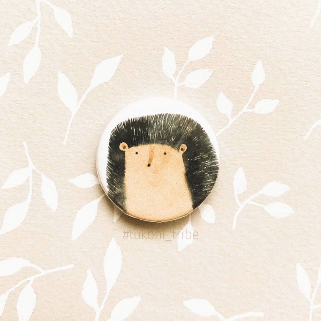 Hedgehog Pin Badge Hedgehog Button Hedgehog Brooch Hedgehog Gift Animal ...