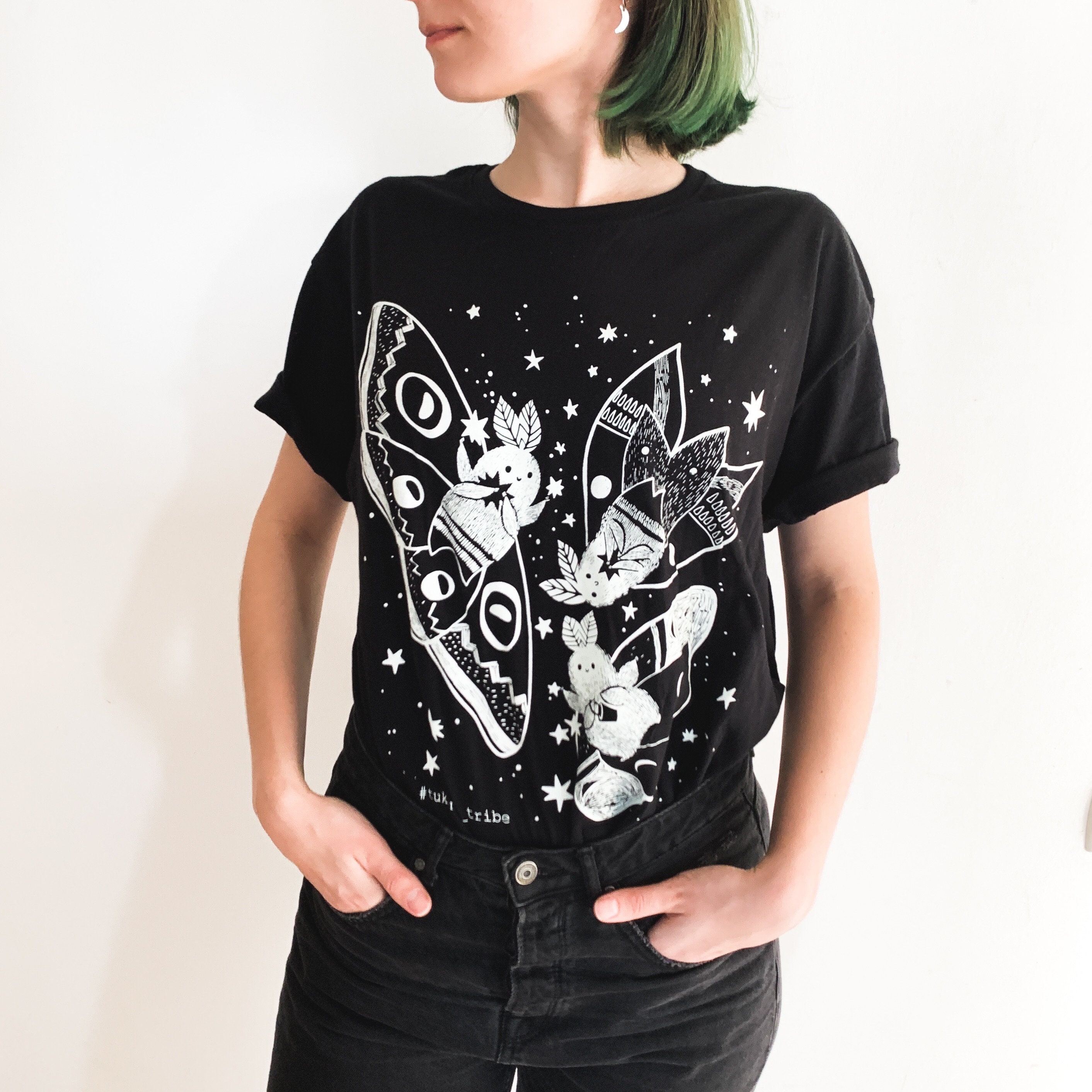 Starry Moth Shirt Moth Tshirt Glows in the Dark Shirt Witch - Etsy