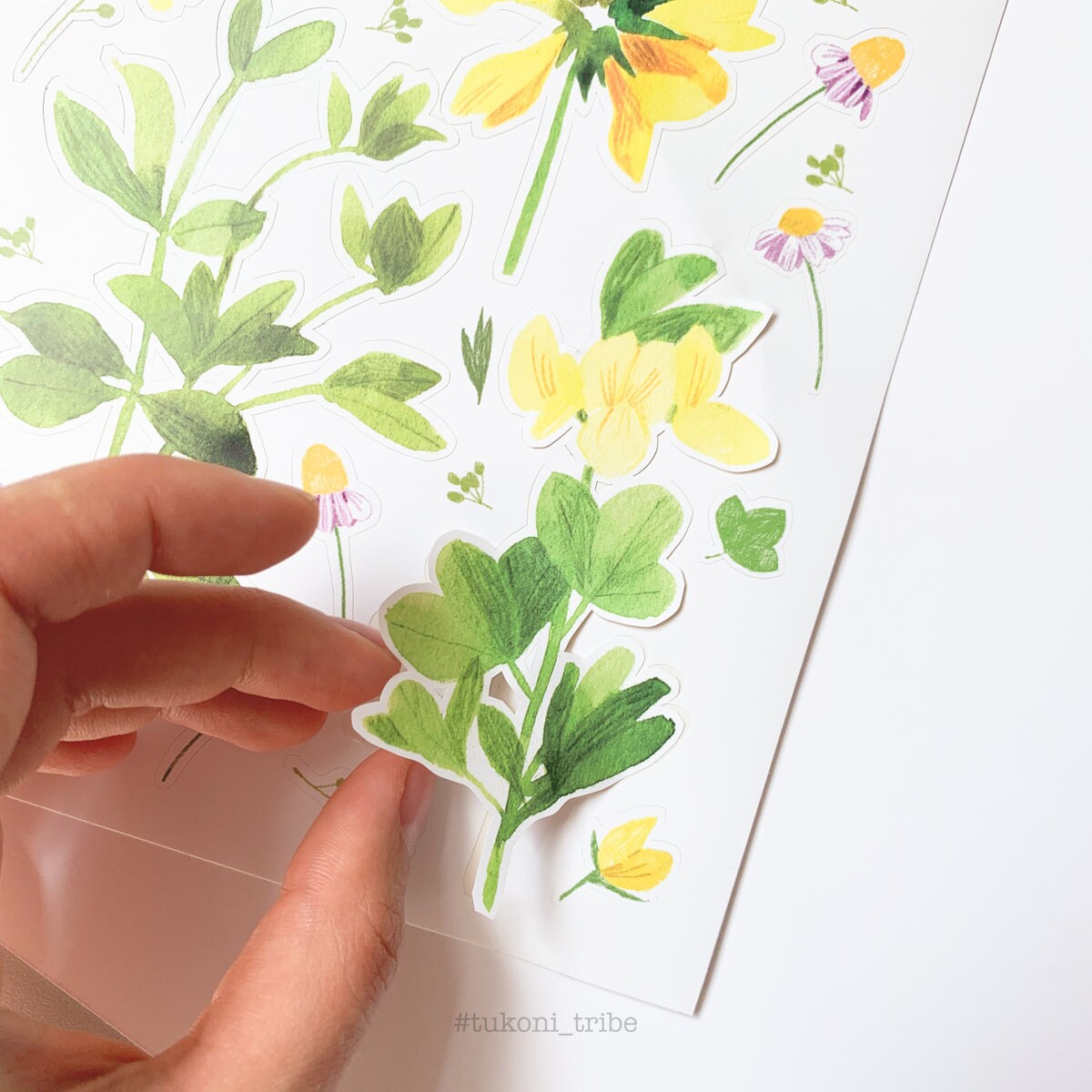 Flower Stickers Sheet Buttercup - Yellow Wildflowers Stickers - Matte ...