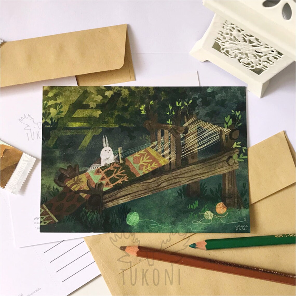 Postcard Moth Weaves Moth Postcard Sew Card Handmade Postcard - Etsy