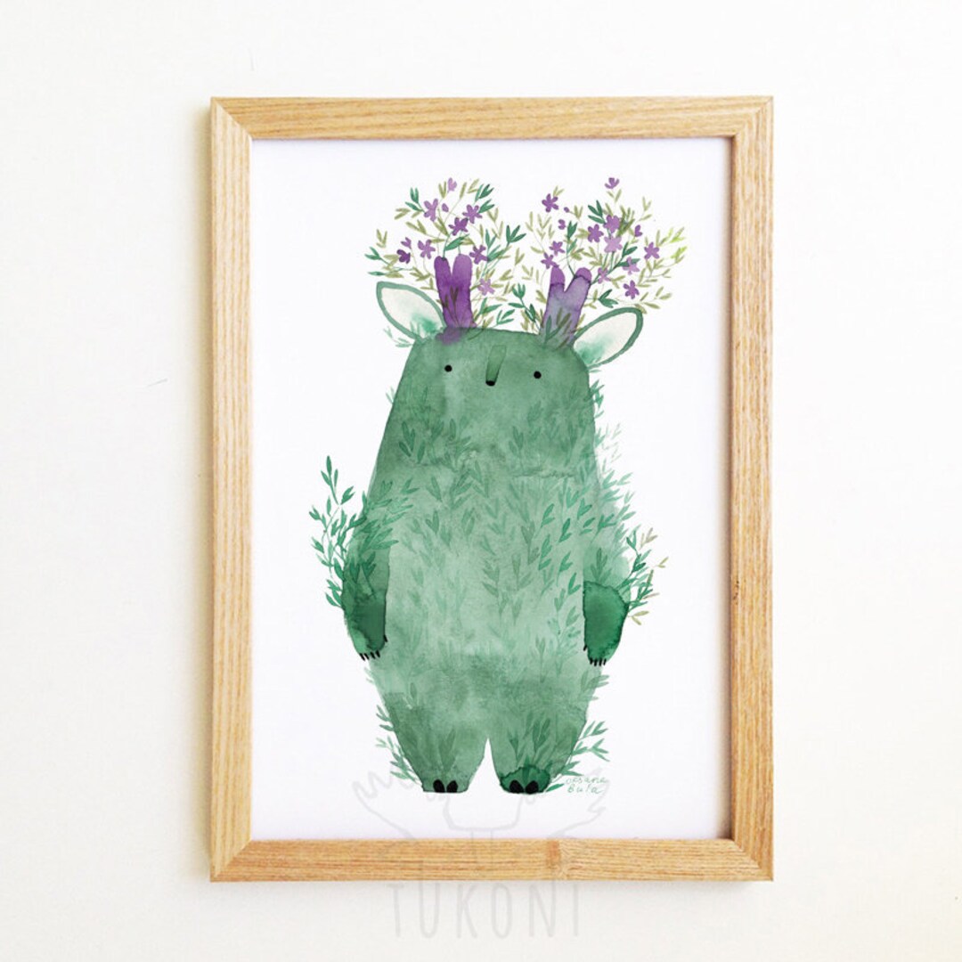 Meadow Tukoni Print - Children Illustration - Nature Poster Deer Poster ...