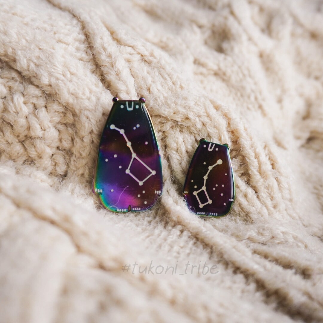Ursa Major and Ursa Minor Enamel Pin Set, Glows in the Dark, Bear Pin ...
