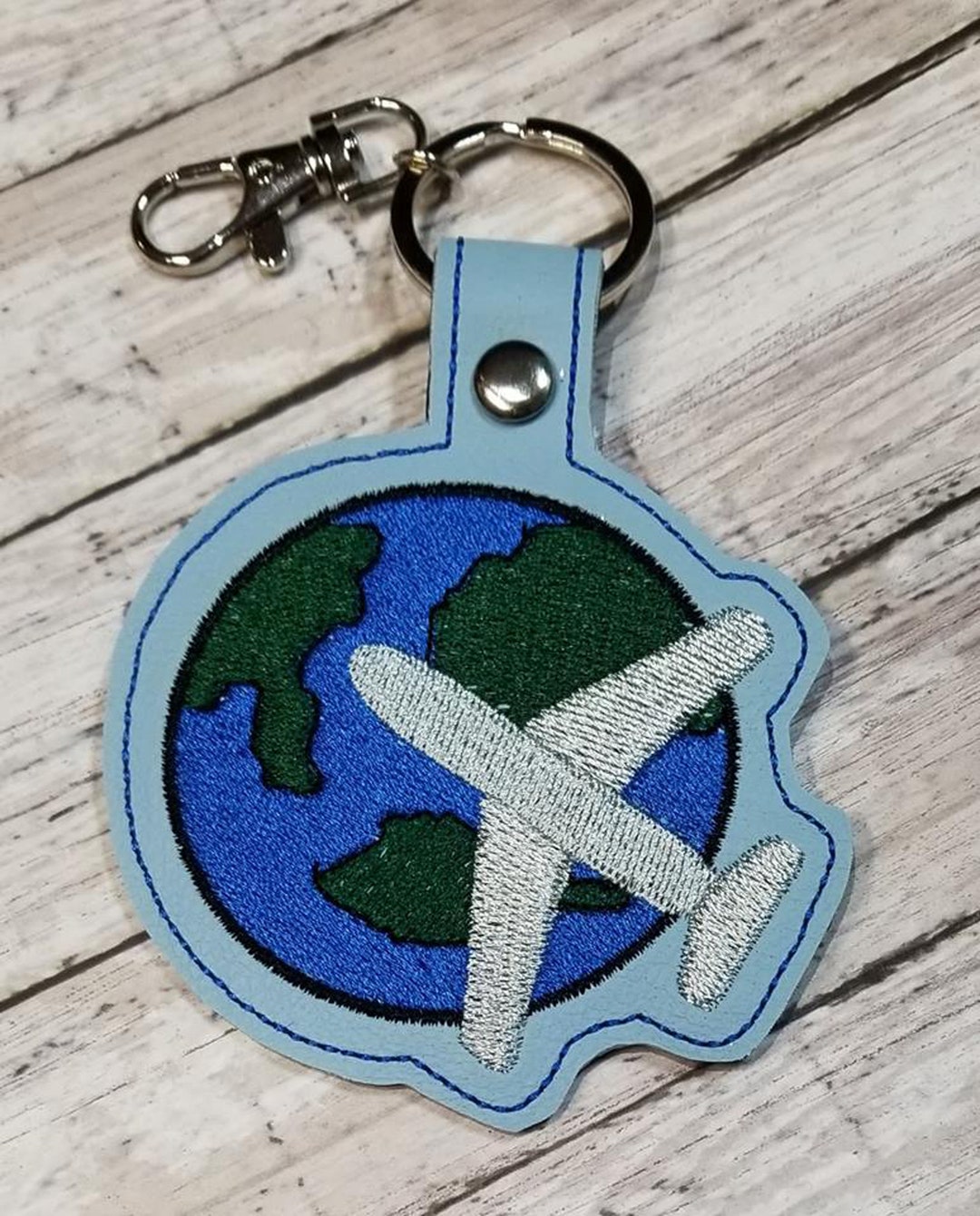 Airplane Earth Snap Tab Digital Embroidery Design File - Etsy