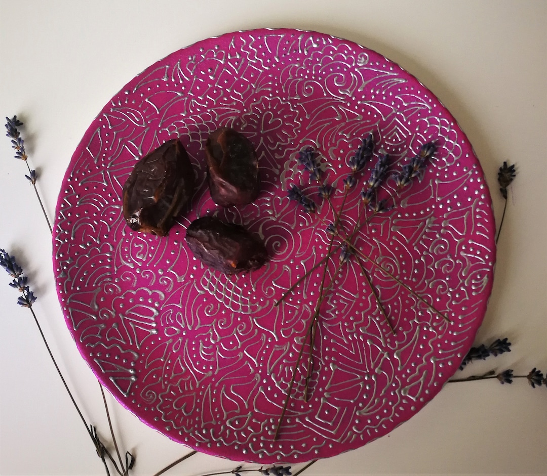 Hand Painted Purple Color Ceramic Fuchsia Color Plate for - Etsy