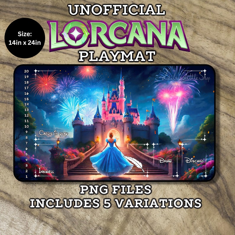 Lorcana Playmat 5x Digital PNG Princess Cinderella Fairytale Print ...