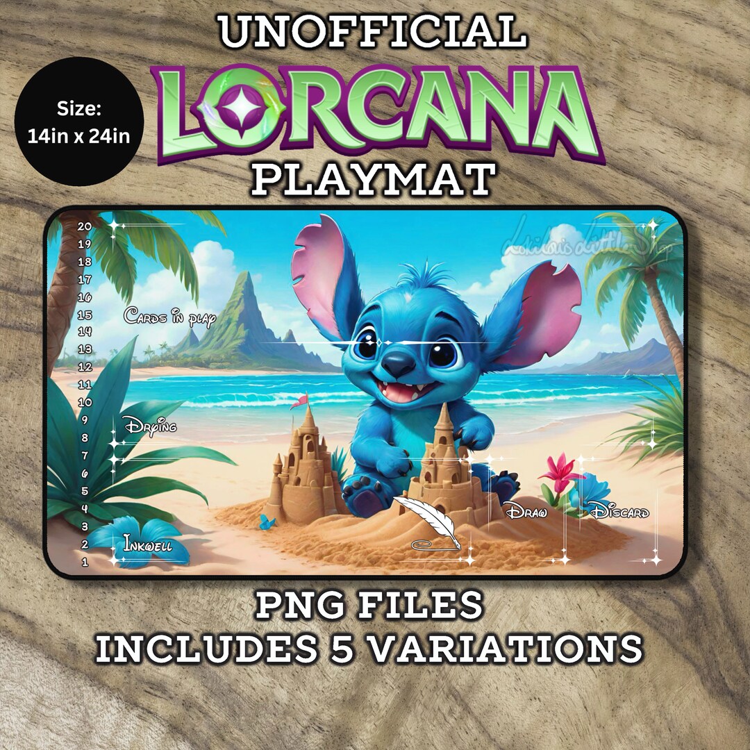 Lorcana Playmat 5x Digital PNG Stitch Character Print Sublimation - Etsy