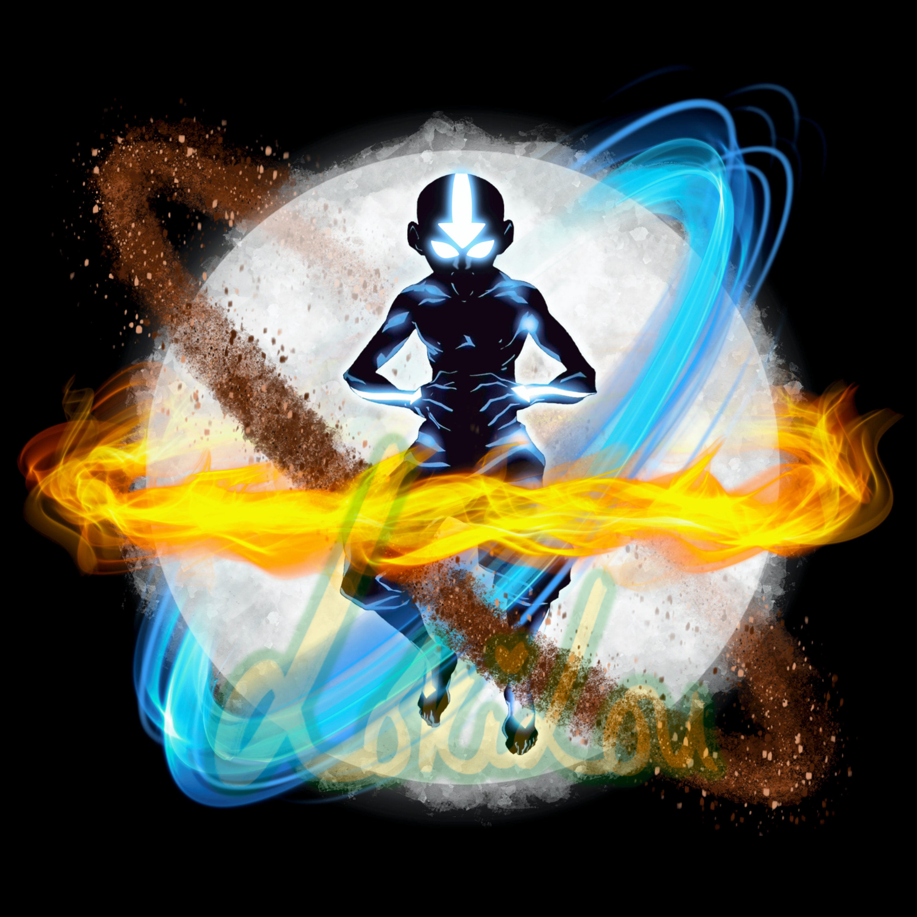 5 X Cartoon Elemental Bender Character PNG Digital Prints DTF ...