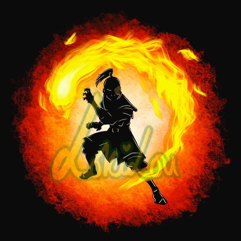 9 X Cartoon Elemental Bender Character Bundle PNG Digital Prints, DTF ...