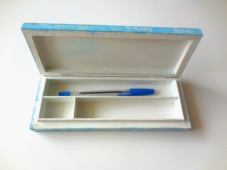 Wooden Pencil Case Handmade Pencil Box Decoupage and Hand - Etsy