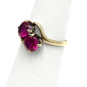 Retro Toi Et Moi 10k Gold Ring Created Ruby Baden & Foss July ...