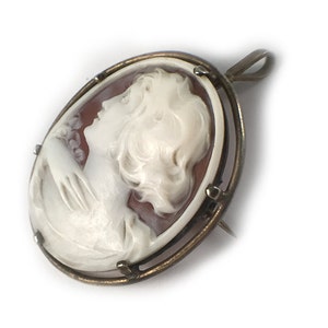 Antique Cameo Brooch Pendant Shell 800 Silver - Etsy