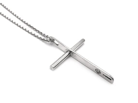 Sam Kramer Sterling Silver Large Modernist Cross Mush… - Gem