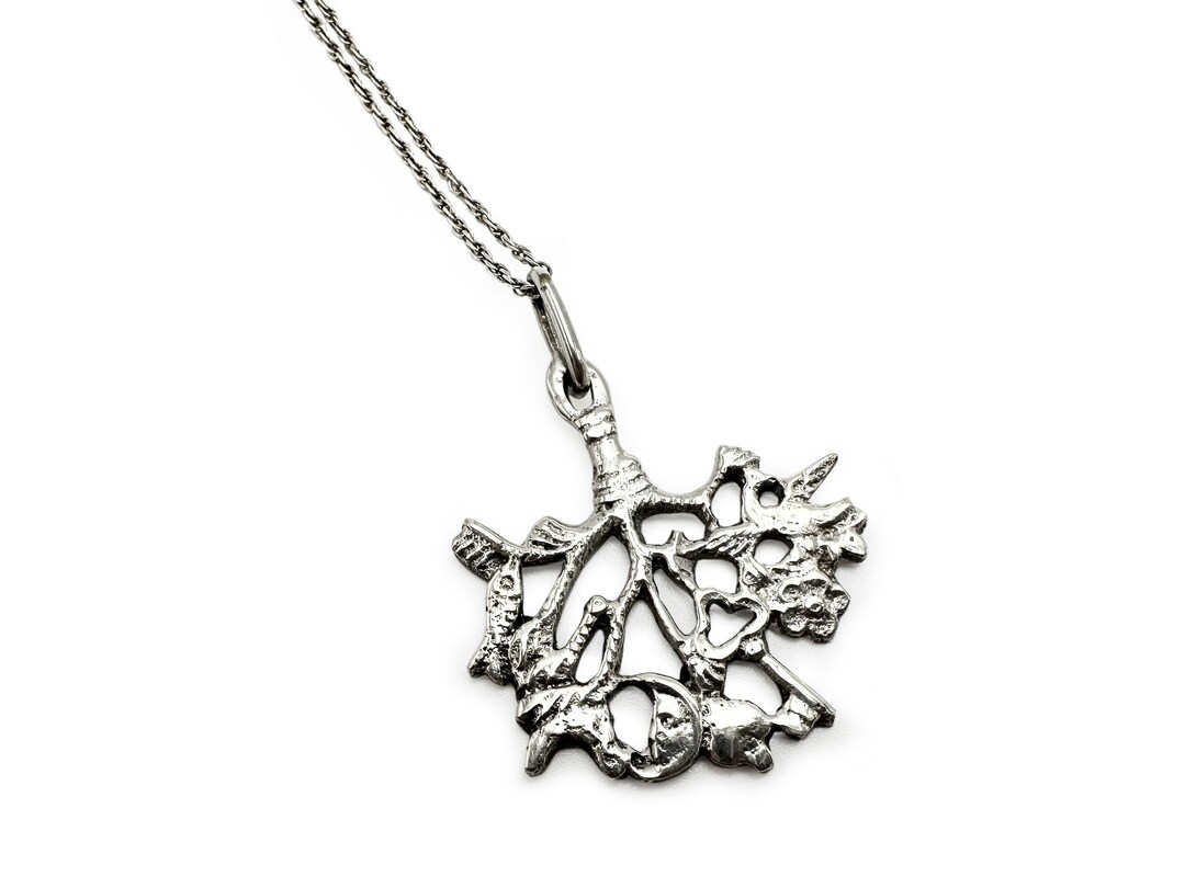 Vintage Cimaruta Fratelli Coppini 800 Silver on 19.25-inch Sterling ...