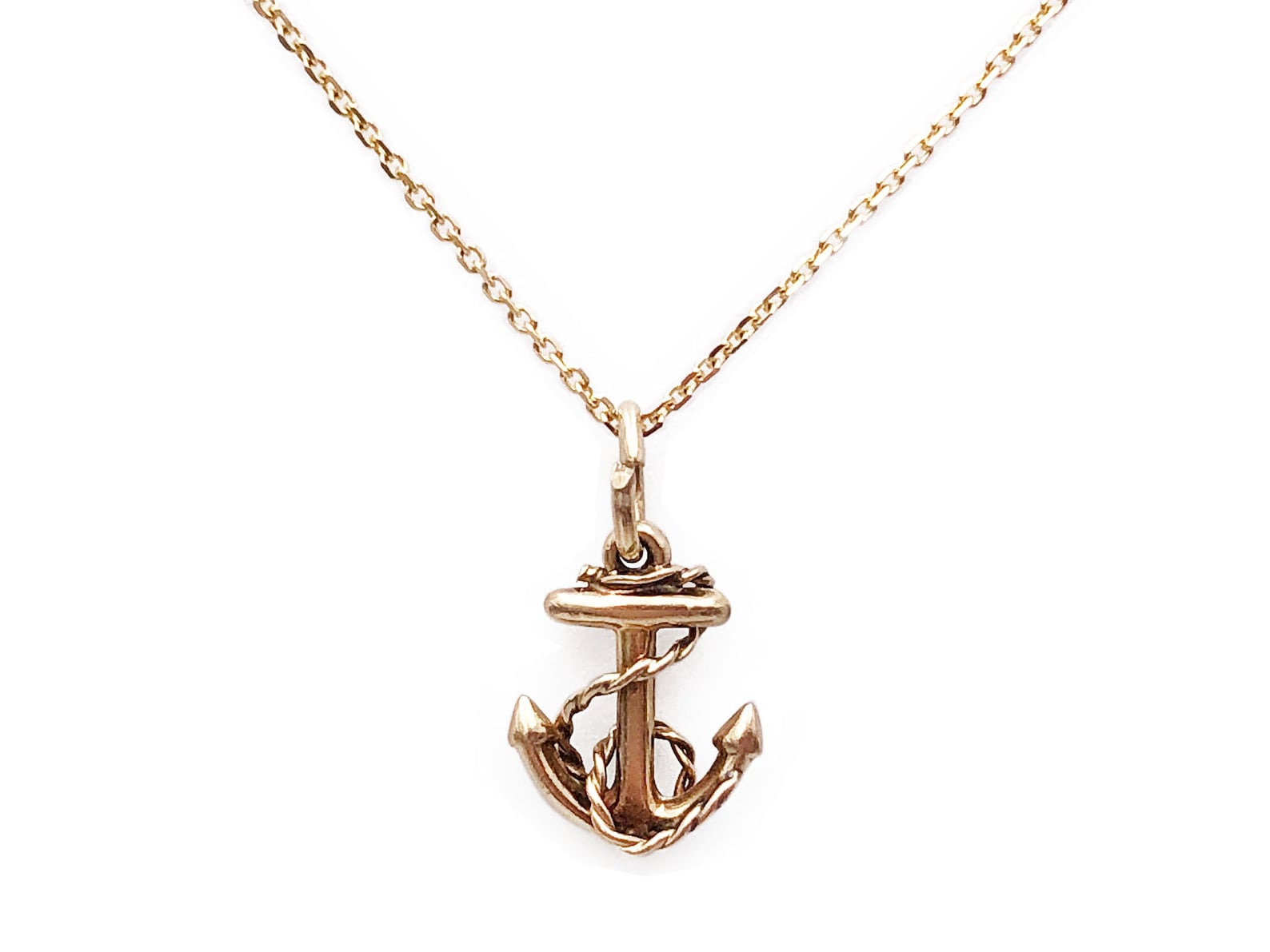 Vintage 14K Gold Anchor Pendant Fouled Anchor on 14K Chain - Etsy