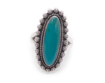 Bell Trading Post Sterling Turquoise Ring, Rope Twist, Stud Borders ...
