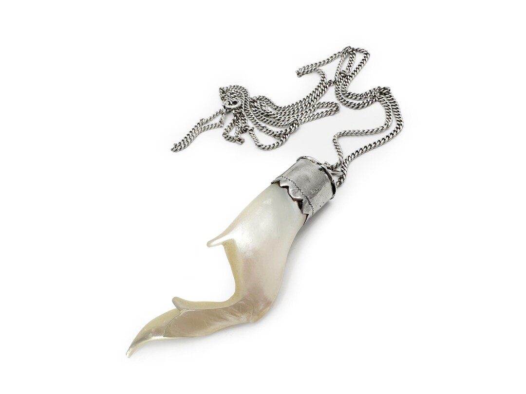 Large Cornetto Horn Pendant Natural Branch Mother of Pearl Corno ...