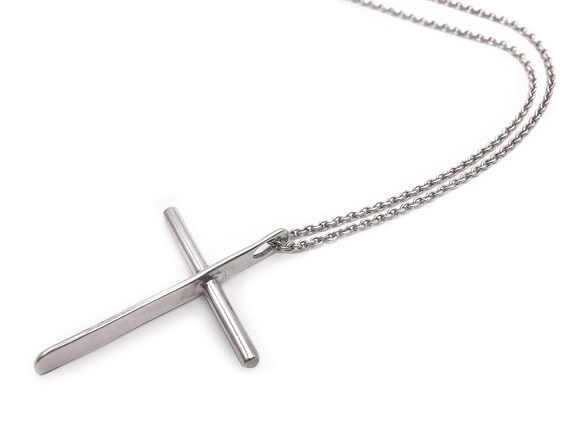 Sam Kramer Sterling Silver Large Modernist Cross Mush… - Gem