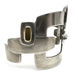 Modernist Cuff Drew M. Ruiz Sterling With 14k Gold - Etsy