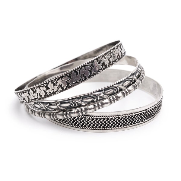 Silver Bangle - Etsy