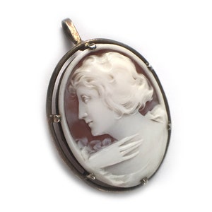 Antique Cameo Brooch Pendant Shell 800 Silver - Etsy