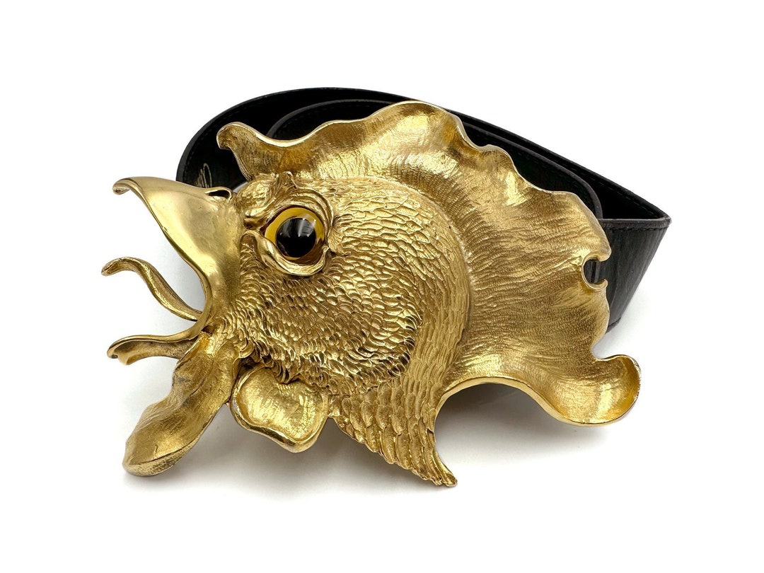 Christopher Ross Rooster Belt Buckle 24k Gold Plate Wearable Sculpture ...