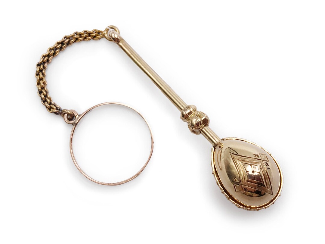 Victorian Handkerchief Holder 14k Gold Unique Charm Pendant 3.82g - Etsy