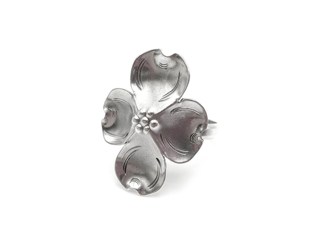 Sterling Flower Ring Stuart Nye Dogwood Medium Size 7 Adjustable - Etsy