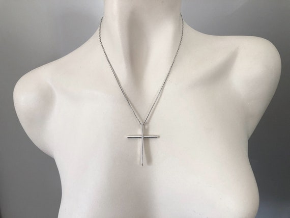 Sam Kramer Sterling Silver Large Modernist Cross Mush… - Gem