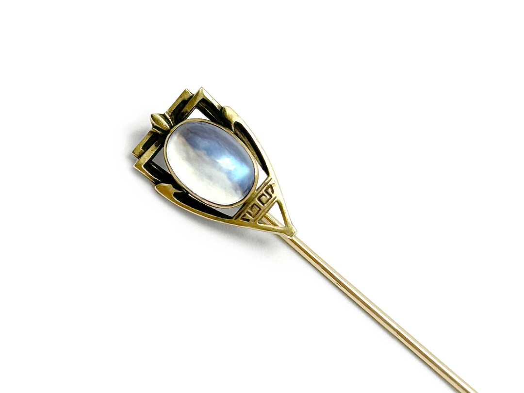 Antique Moonstone 14k Green Gold Stick Pin Edwardian - Etsy