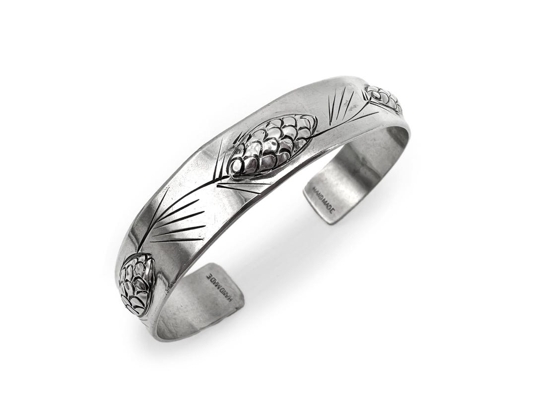 Stuart Nye Style Sterling Pine Cone Cuff - Etsy