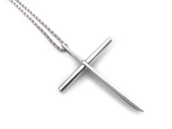 Sam Kramer Sterling Silver Large Modernist Cross Mush… - Gem