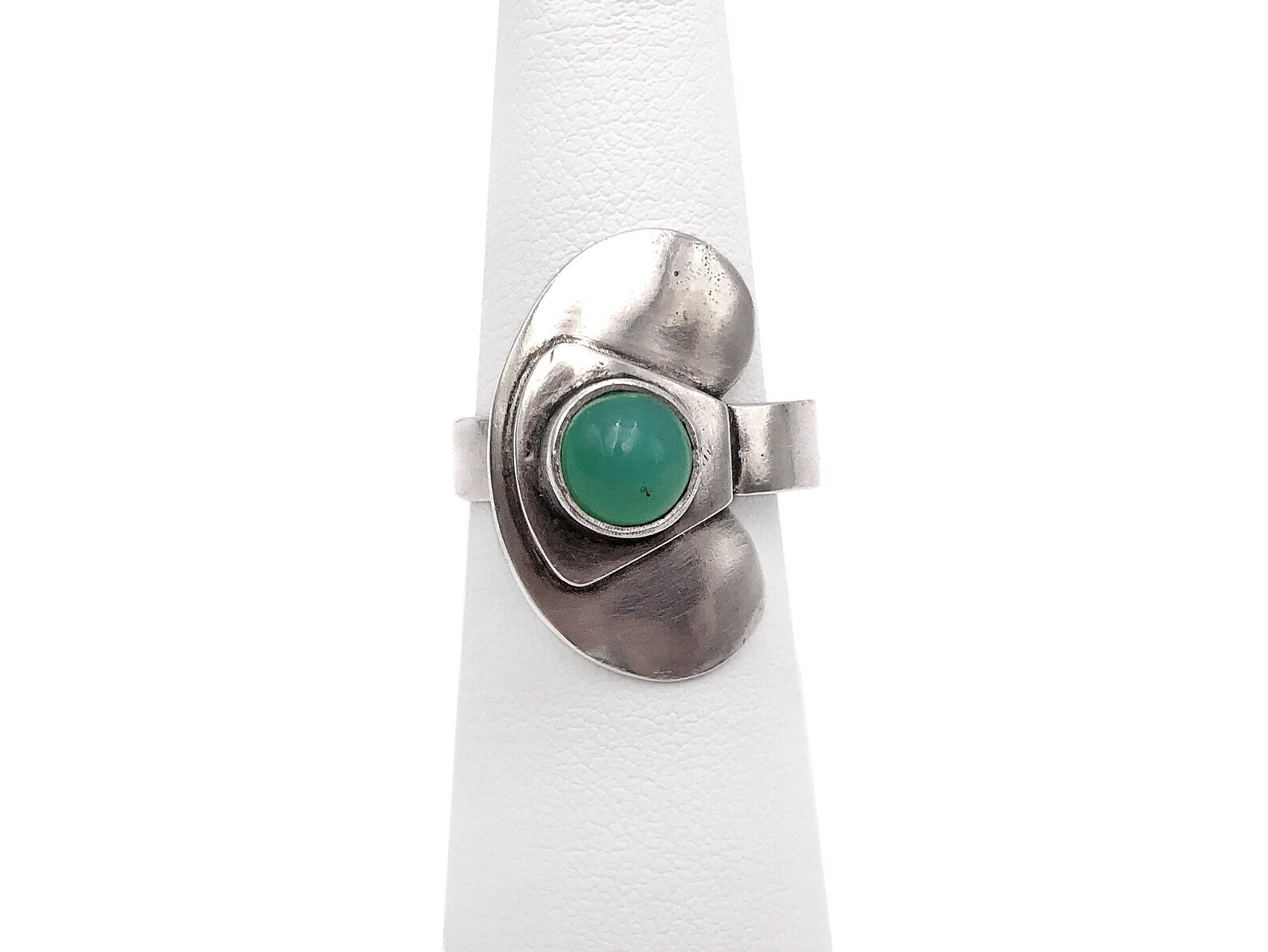 Sam Kramer Modernist Ring Sterling Silver Bioform Chrysoprase | Etsy
