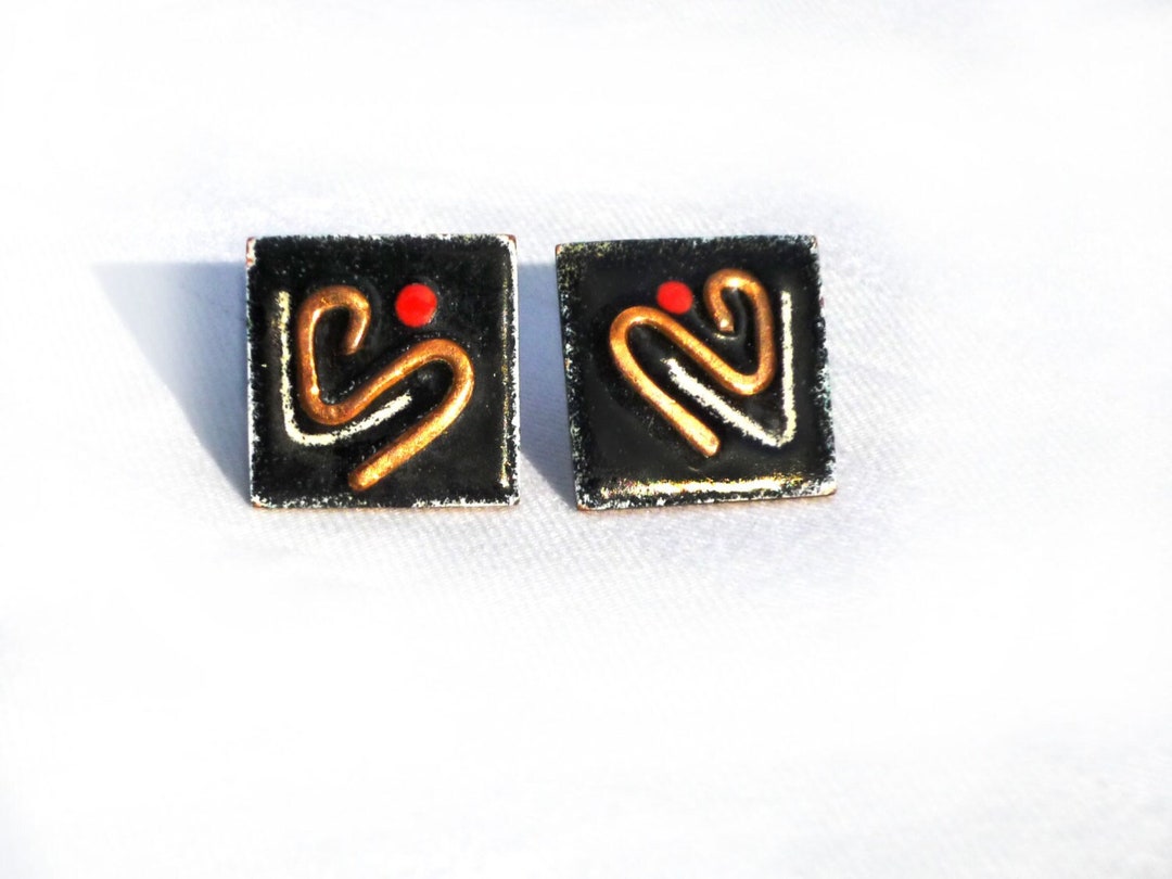 Engstrom Modernist Enamel Earrings Robert and Audrey Engstrom American ...