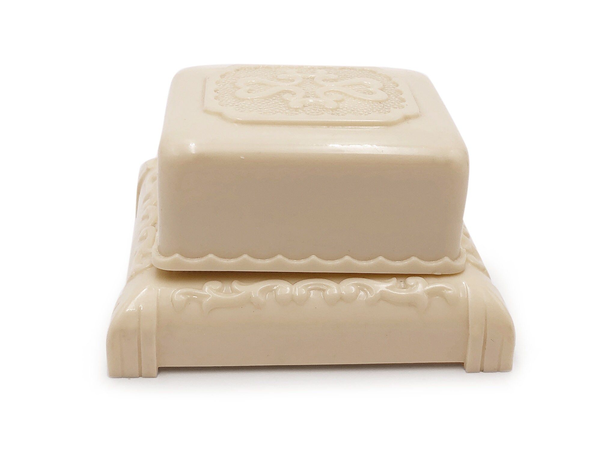 Vintage Ring Presentation Box Cream Celluloid and Blue Plush | Etsy