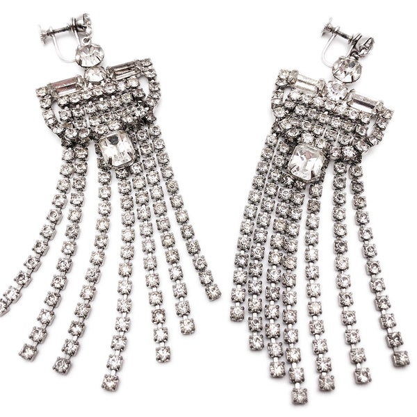 Rhinestone Earrings - Etsy