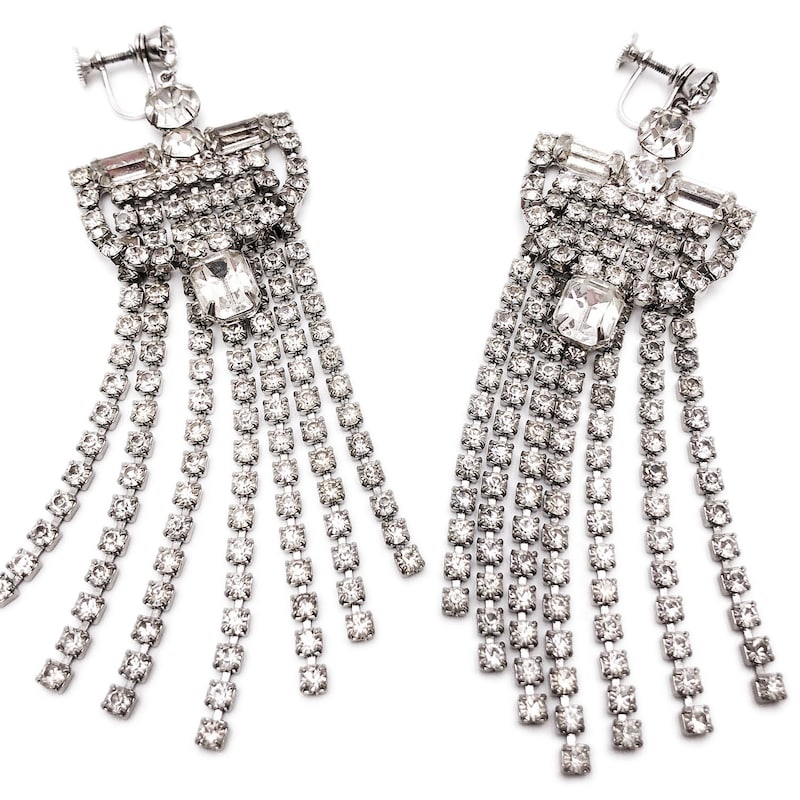 Rhinestone Earrings - Etsy