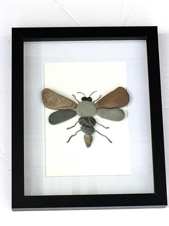 Bumble Bee Pebble Art Unique Pebble Art Framed Picture Bee | Etsy
