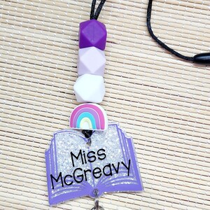 Teacher Lanyard Open Book Lanyard Librarian Lanyard - Etsy