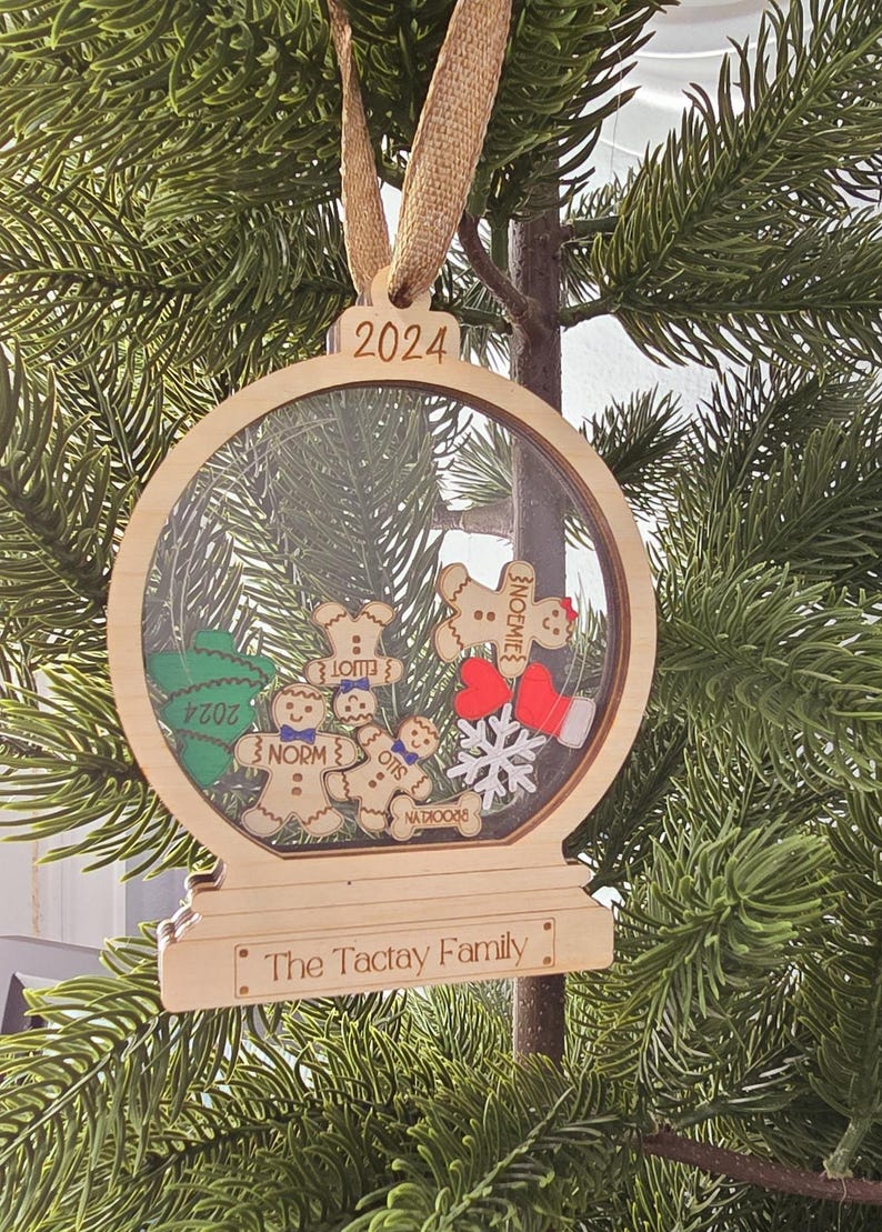 Personalized Gingerbread Ornament Shaker: Engraved Baltic Birch ...