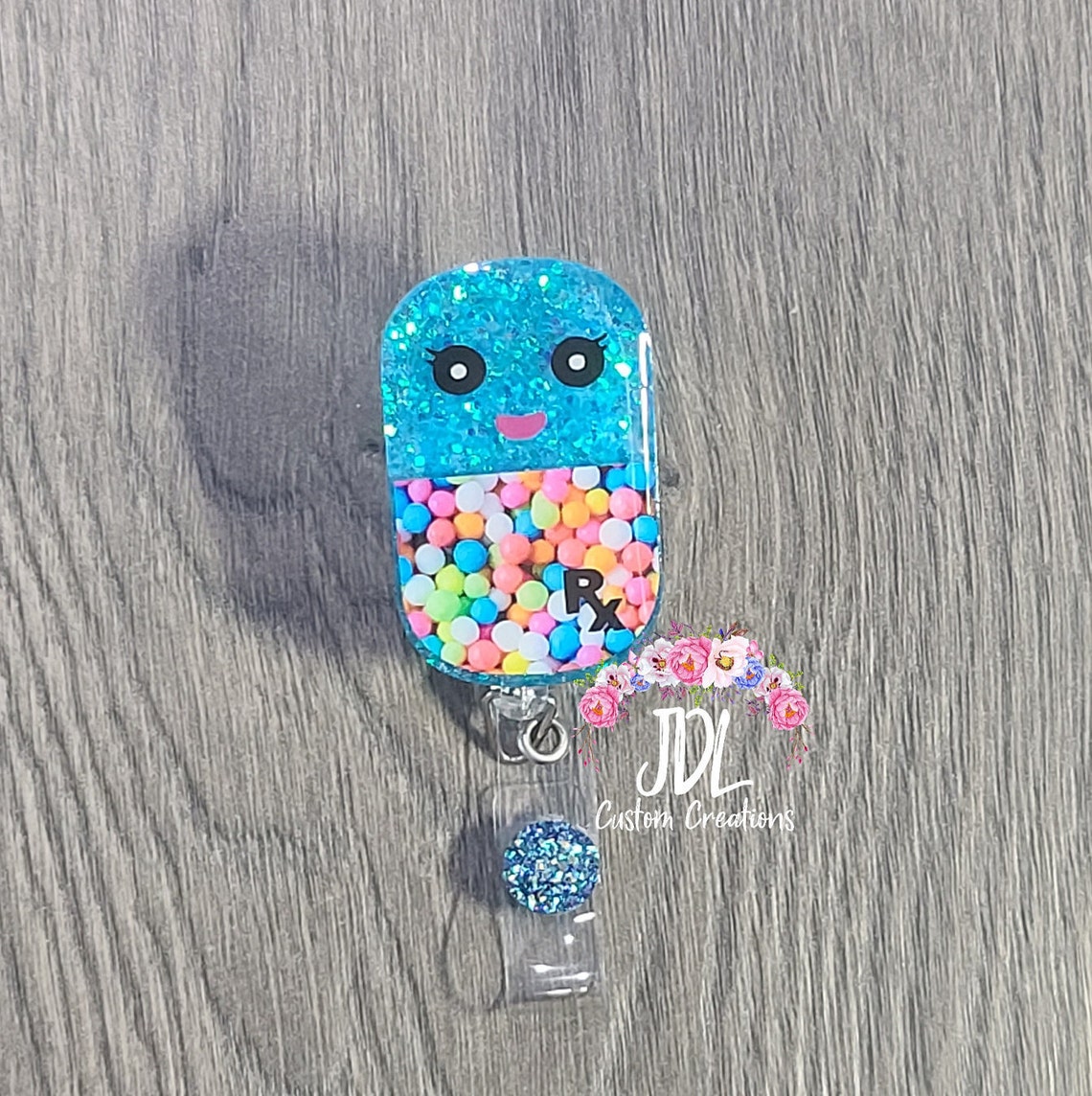 Pill Badge Reel RX Badge Reel Medicine Badge Reel RX Id | Etsy