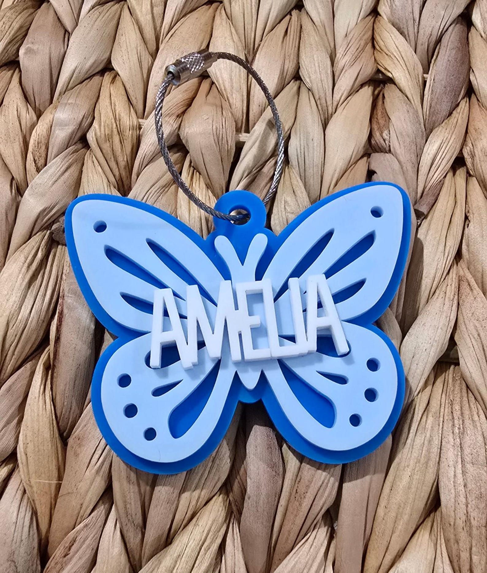 Butterfly Acrylic Backpack Tag: Kids Keychain, Personalized Butterfly ...